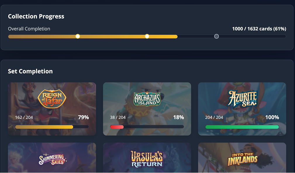 Lorcana Deck Builder & Collection Tracker